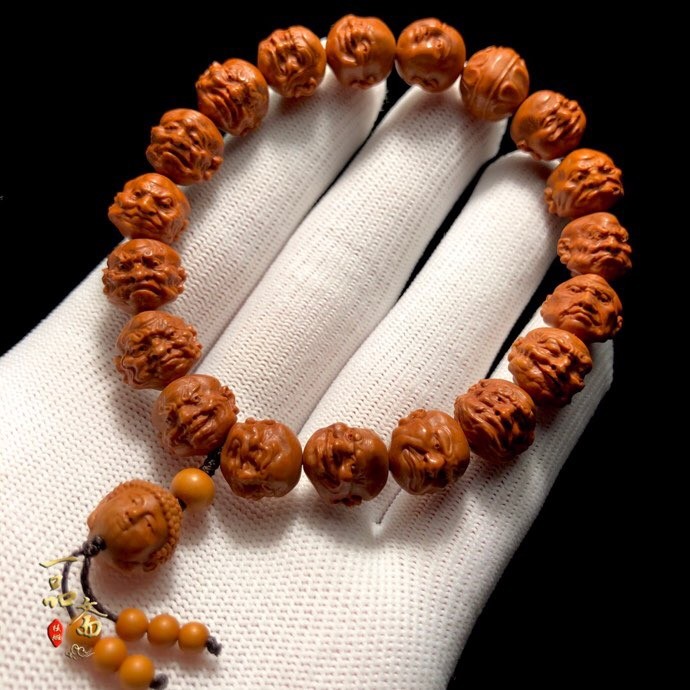 Eighteen Dragon Pattern Men's Small Seed Peach Kernel Walnut Bracelet ...