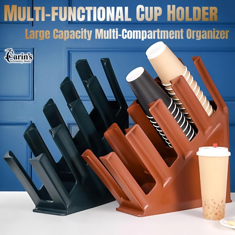 Plastics Cup Holder Coffee Organizer Dispenser Lid Rack Storage Stand ...