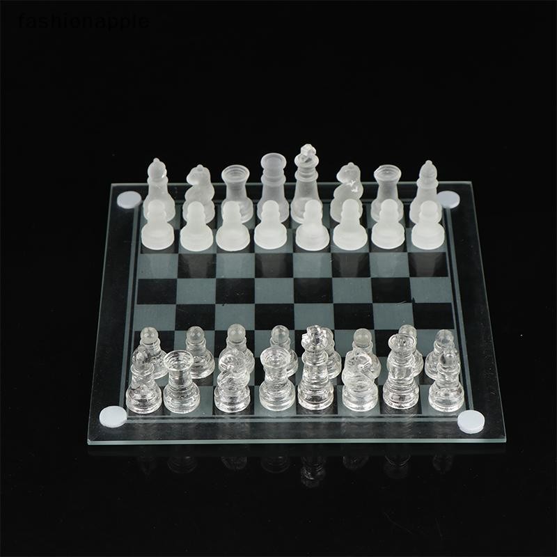 FAPH 1Set Craft Crystal Glass Chess Set Acrylic Chess Board Anti-broken ...
