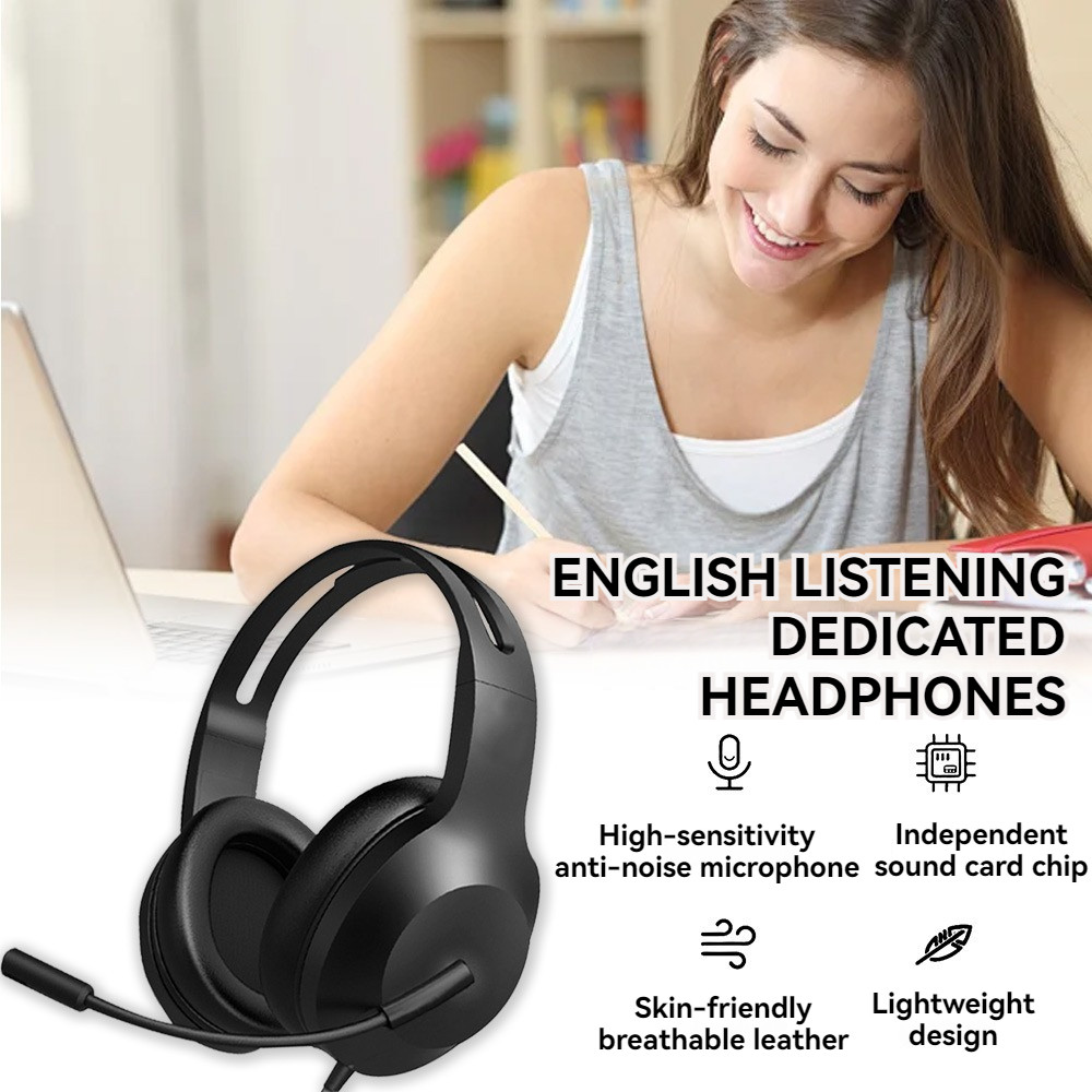 Noise Cancelling Headset Online Class Headset with Microphone Built-in ...