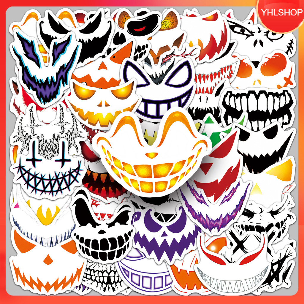 YHL 50 Designs ghost face sticker halloween Demon horror | Shopee ...
