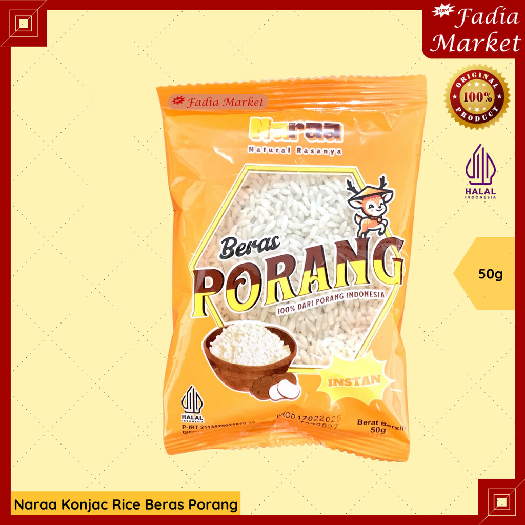 Naraa Konjac Rice Porang Rice Sachet 50g | Shopee Philippines
