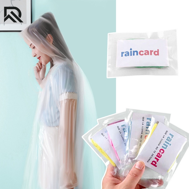 Card Raincoat Disposable Portable Raincoat Whole Body Rain Cover ...