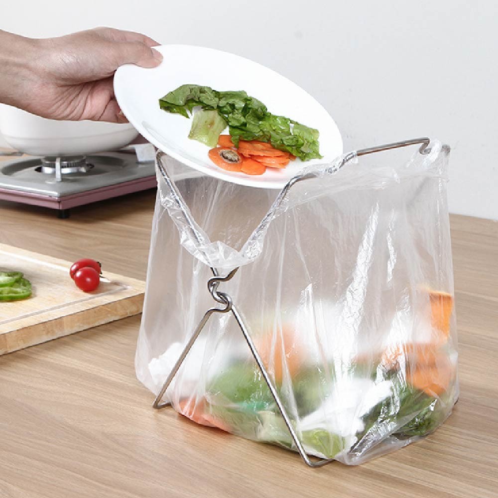 Foldable Garbage Storage Rack Kitchen Organizer Portable Rag Rack Stand ...