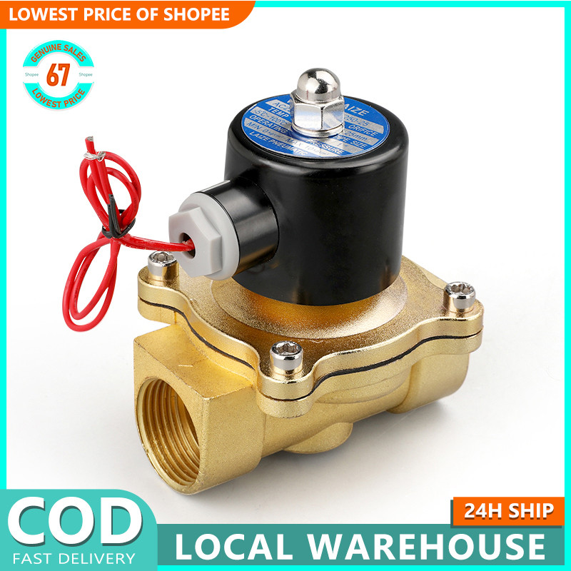 Two Way Electric Solenoid Valve Normally Closed 220V 12V 24V 110V 1/4 3/8 1/2 3/4 For Water Air ...