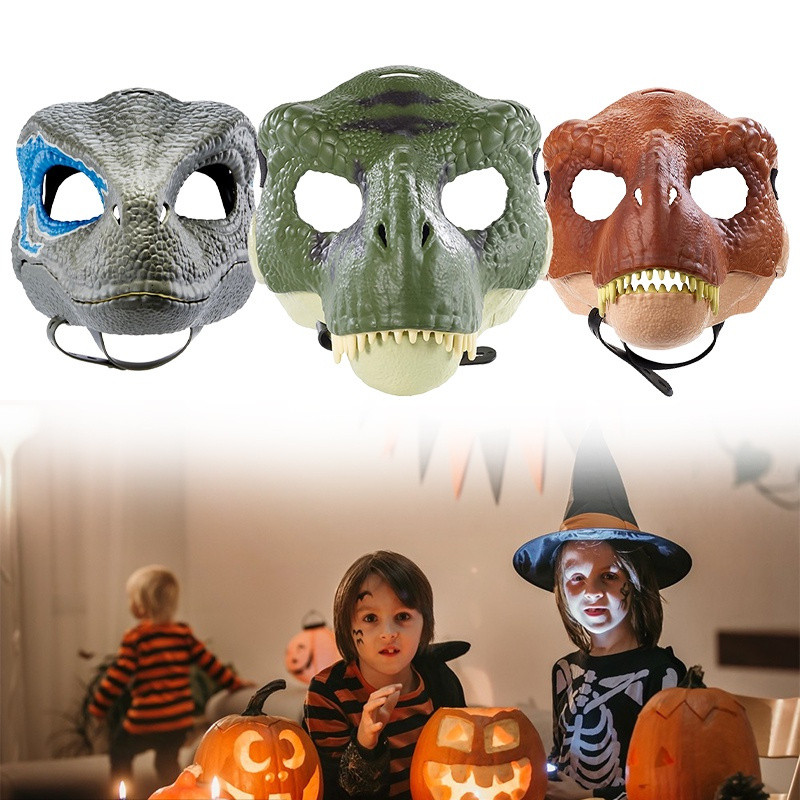 Jurassic World Dragon Dinosaur Mask Open Mouth Latex Horror Dinosaur ...