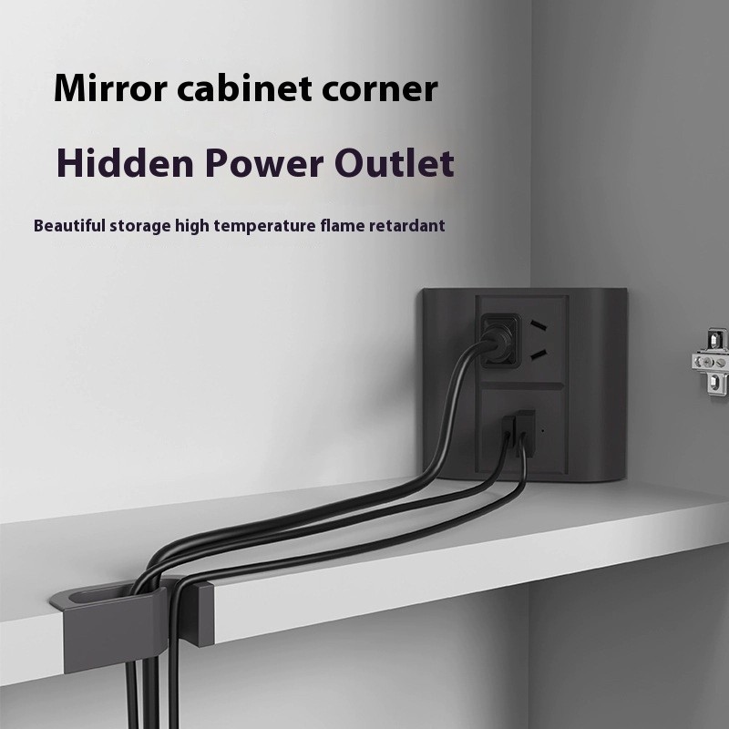 90 Degree Corner Socket In-Mirror Cabinet Power Socket Socket Multi ...