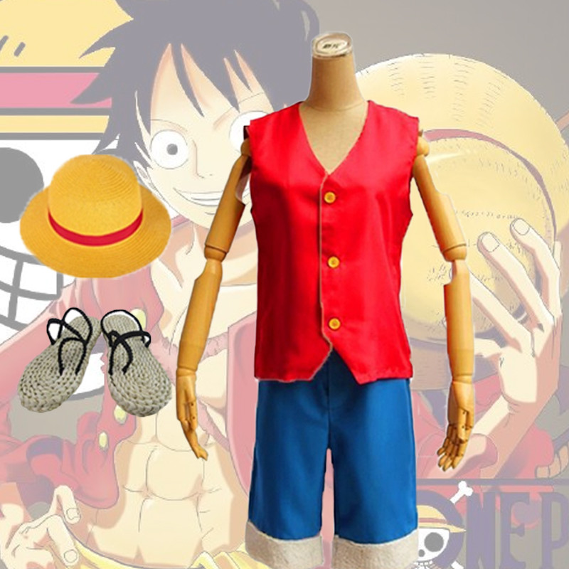 Anime Monkey D Luffy Costumes for Adult Men Shirt Pants Shoes Suit ...