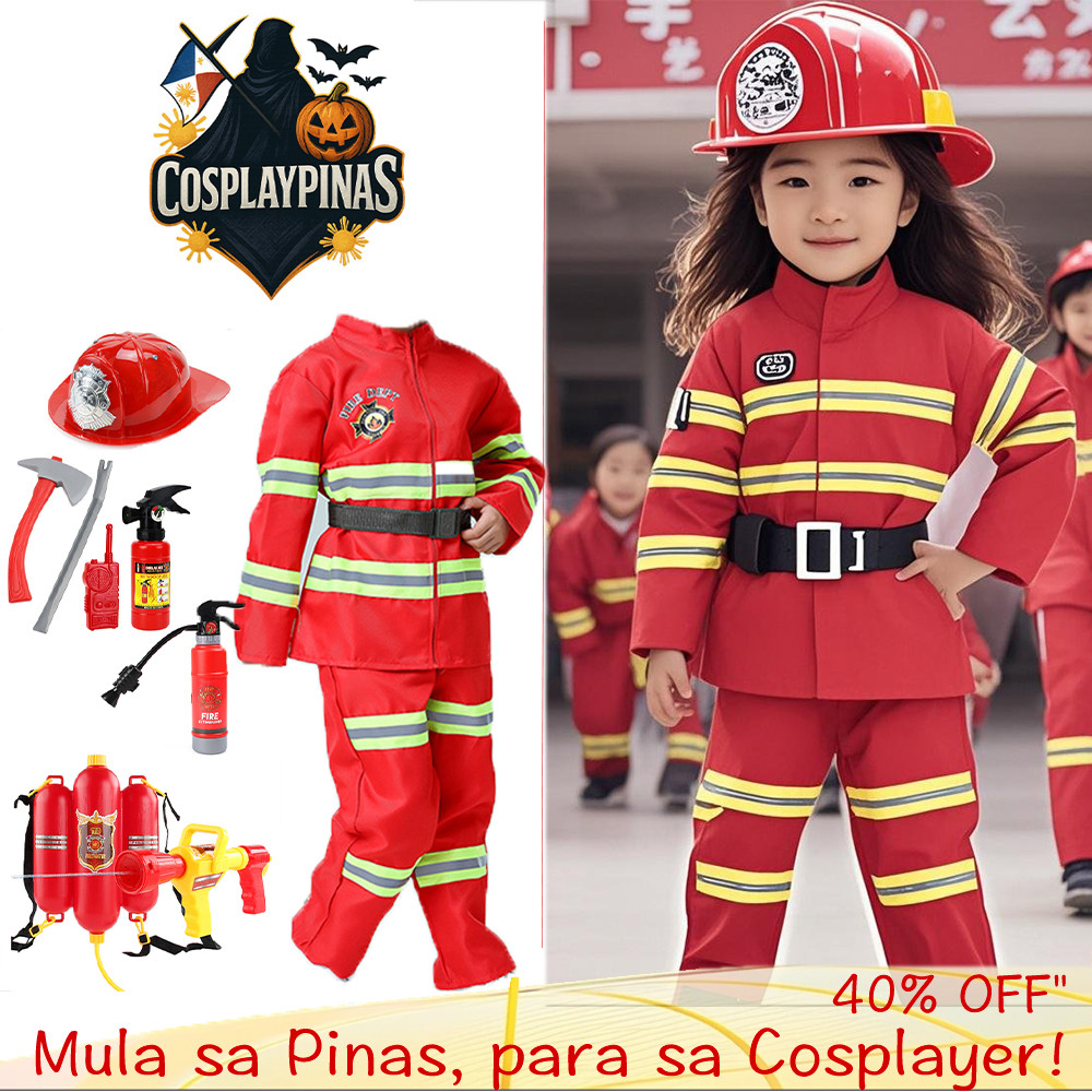 Firefighter Fireman Costume for Kids Boy Girl Kid Sam Cosplay Career ...