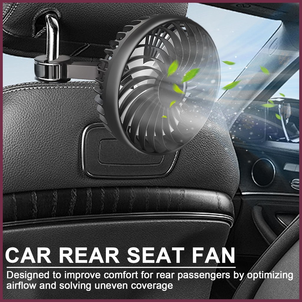 USB Car Cooling Fans for Backseat Rear Facing Car Seat Fan with 3 ...