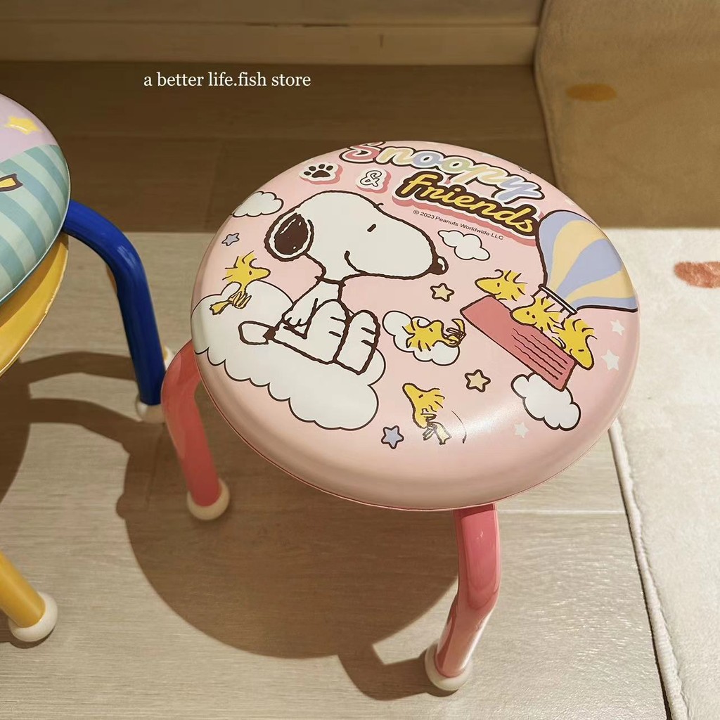 Snoopy Low Stool Snoppy Children PU Soft Small Round Stool Can Be ...