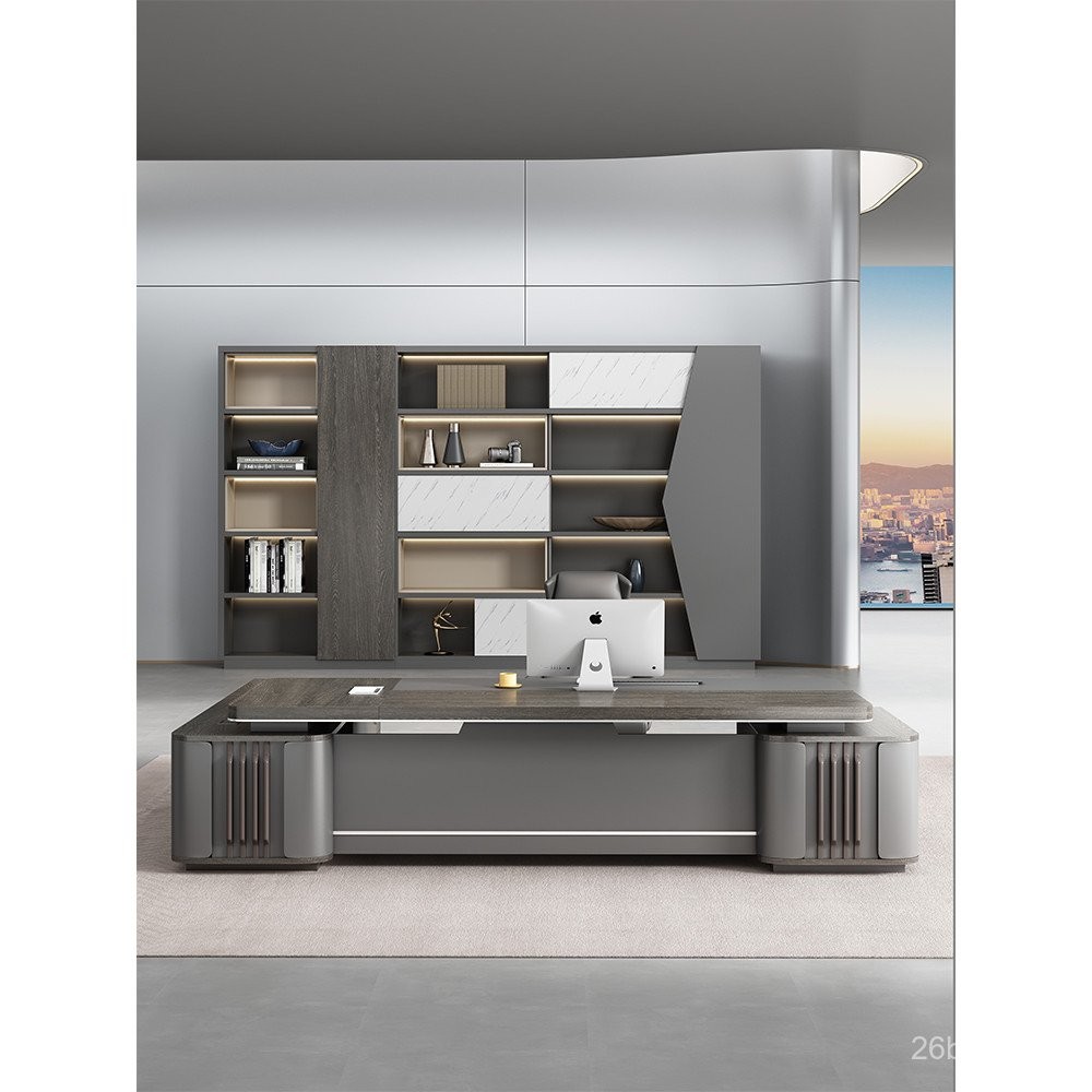 Minimalist Modern Executive Office Desk and Chair Set, Chairman ...