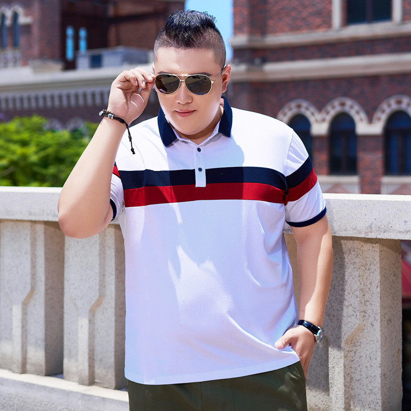 Summer Fat Guy Plus Large Men's Short-Sleeved Plus Fat T-Shirt Loose ...