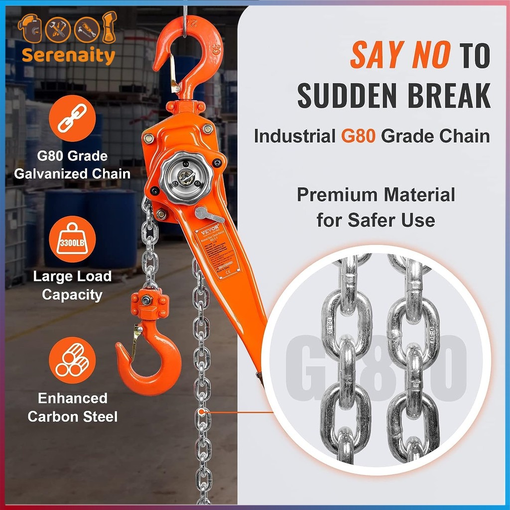 1T 2T 3T Chain Lever Block Constriction Building Lever Chain Block ...