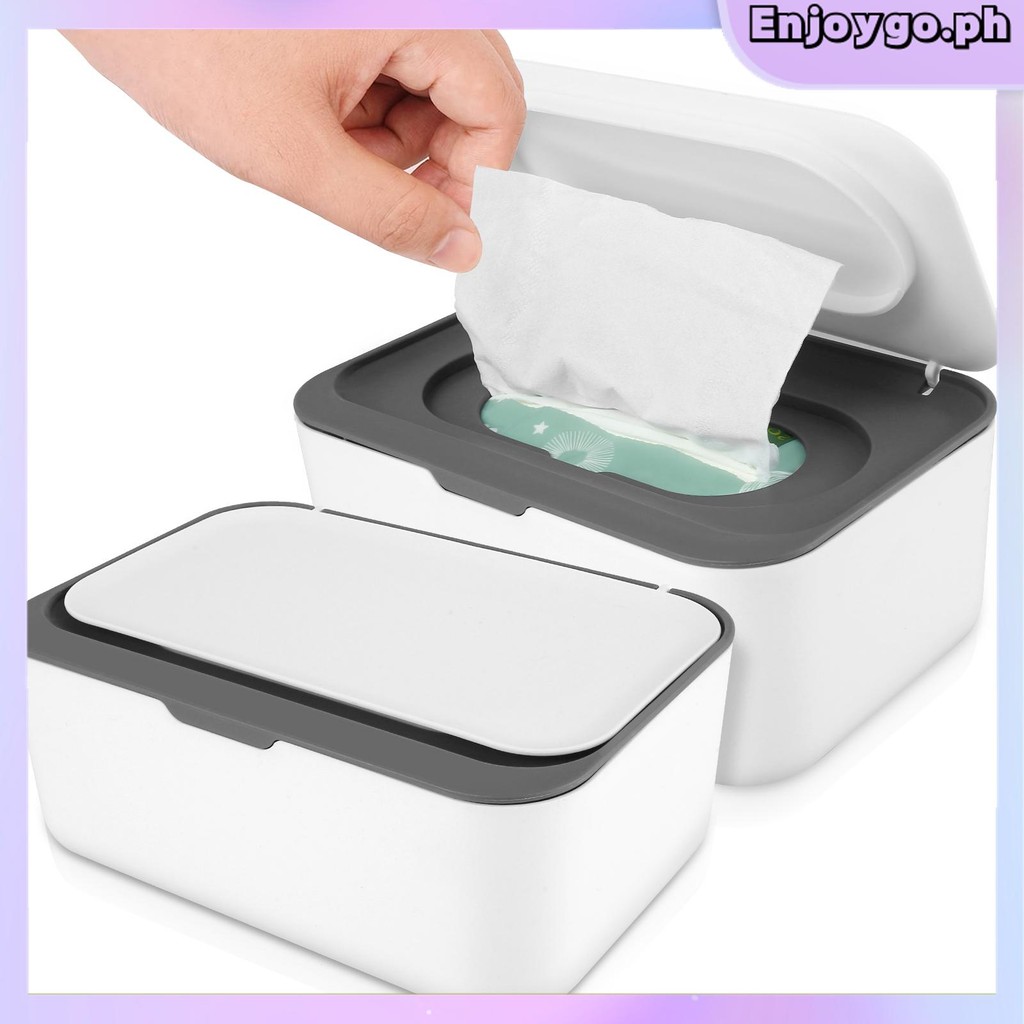 2Pcs Wipes Dispenser Dustproof Baby Wipe Holder with Lid Refillable Wet ...