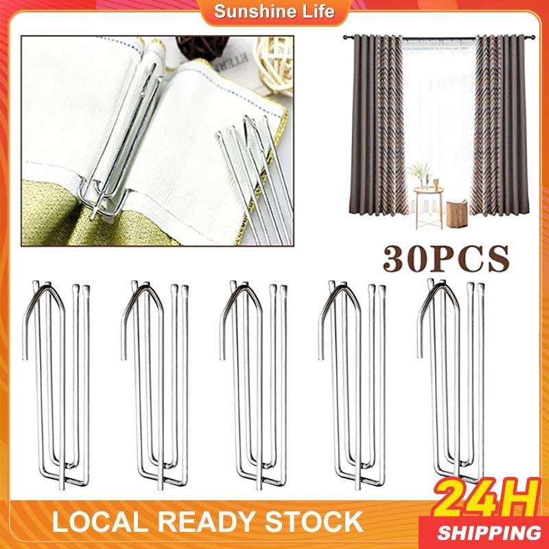 30Pcs Four Claw Stainless Curtain Pleat Hook 4 Prongs Pinch Pleat ...