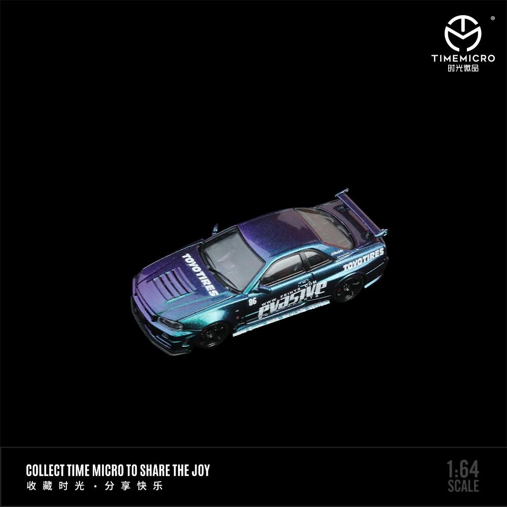 Time Micro 1:64 Nissan Skyline GT-R R34 Z-True Evasive Chameleon Open ...