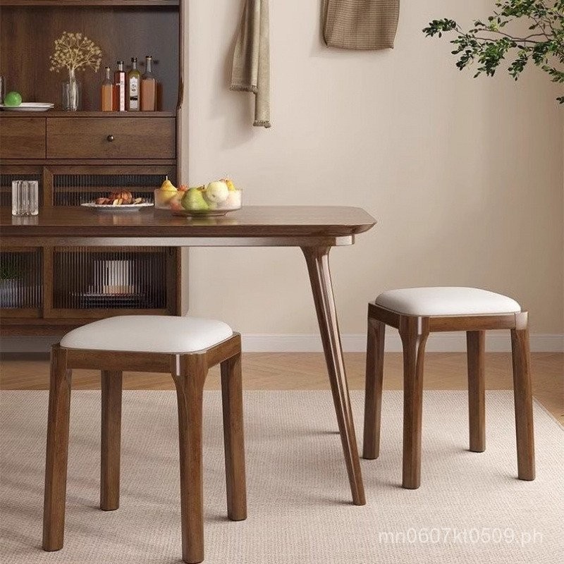 Chair Living Room Small Square Stool Soft Pack Stackable Wooden Bread ...