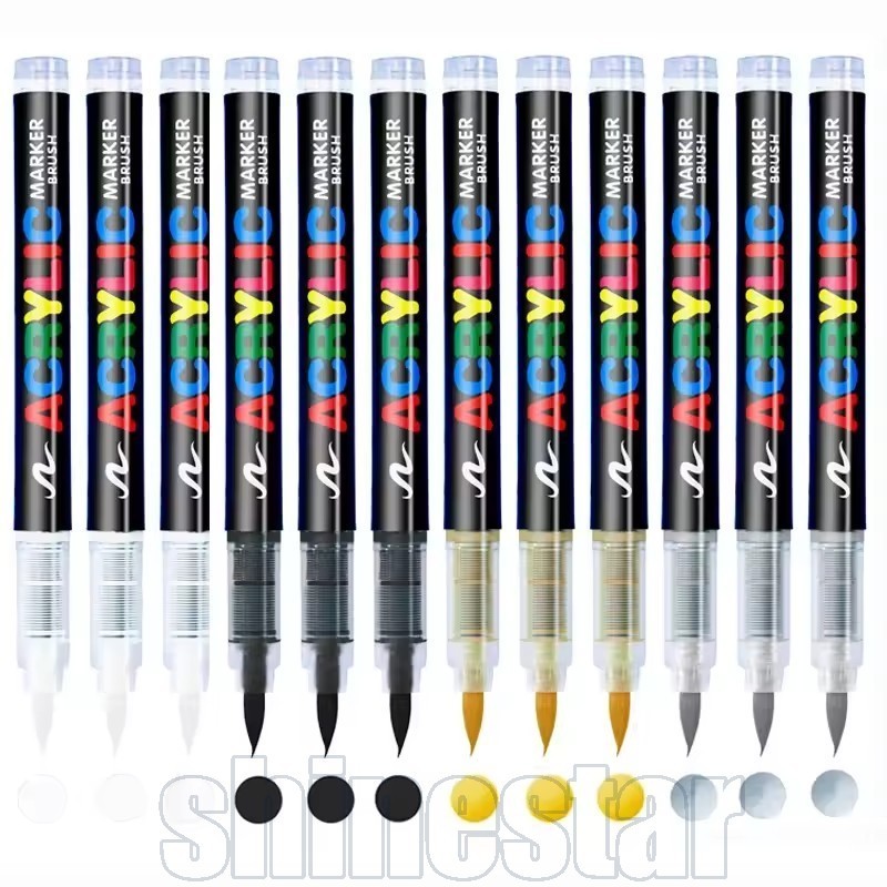 3Pcs Direct-liquid Acrylic Marker Pen - Guangna 8101 Straight Liquid ...