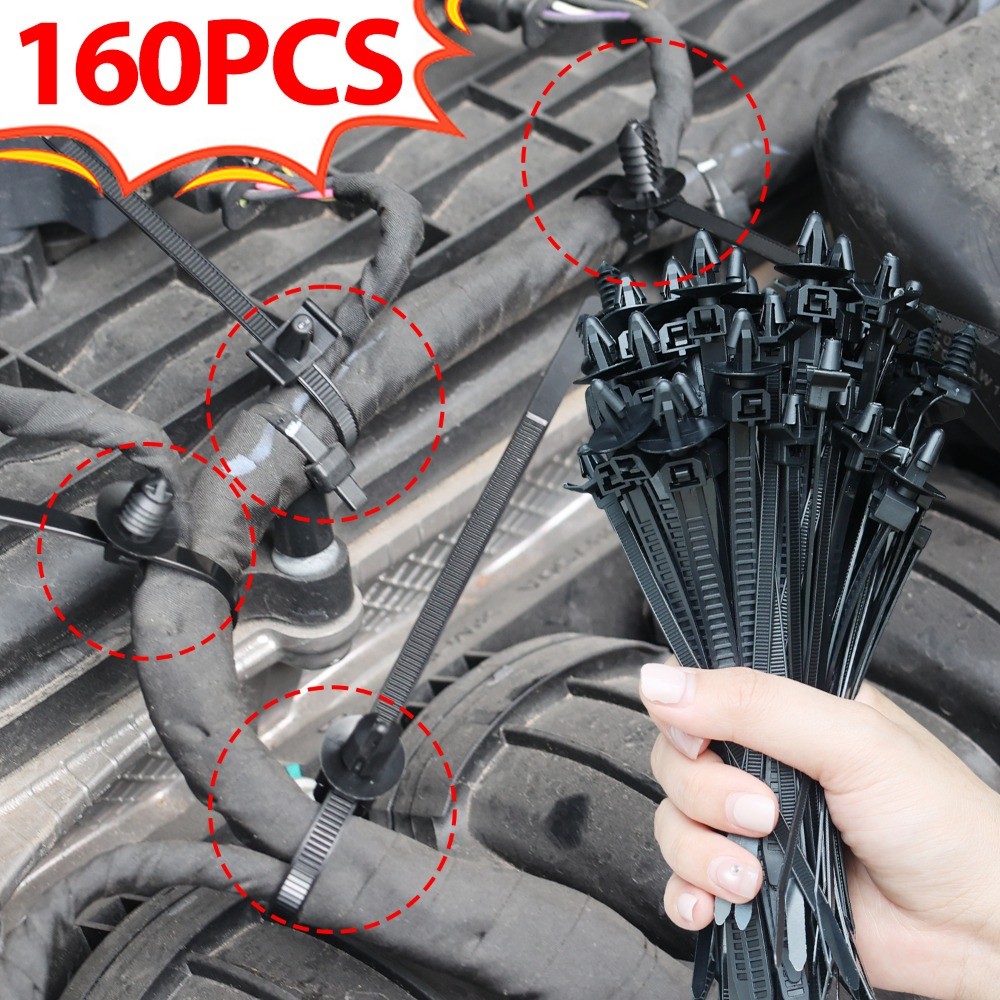 160Pcs Multipurpose Car Engine Guard Anti-retraction Self-locking Nylon ...