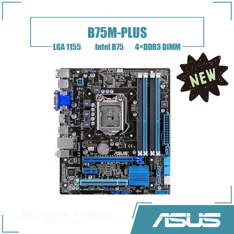 [NEW] ASUS B75M-PLUS Motherboard 4×DDR3 DIMM Intel B75 LGA1155 Desktop ...