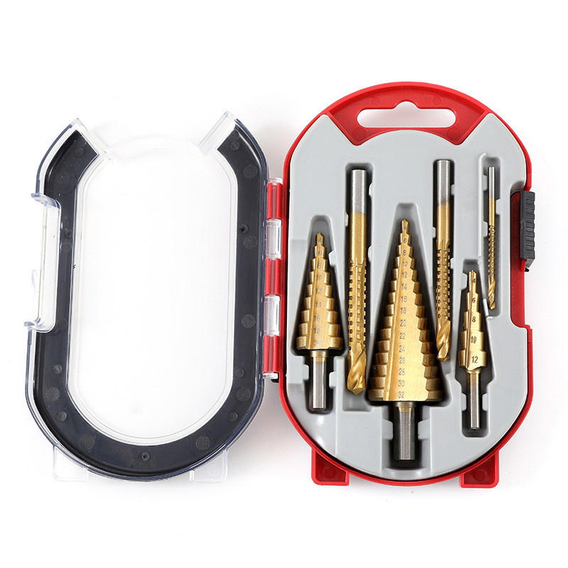 Pagoda Drill Sawtooth Drill 6-Piece Set Titanium-Plated Pagoda Drill ...