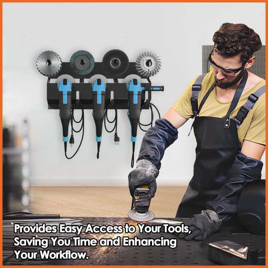 Wall Mount Angle Grinder Storage Rack Steel Polisher Holder Power Tool ...