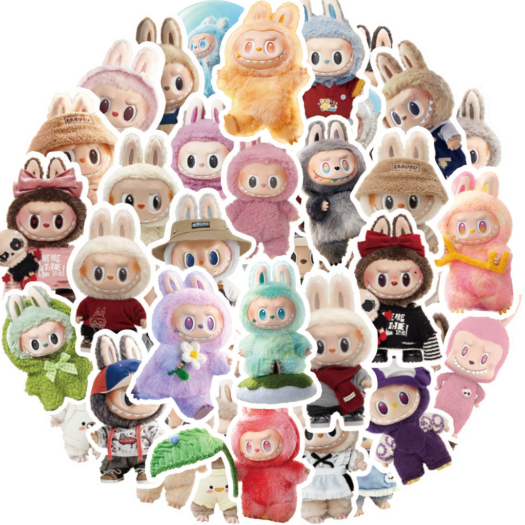 LABUBU DIY Stickers (50 Pieces) - Cool Character Decals for Guitar Case ...