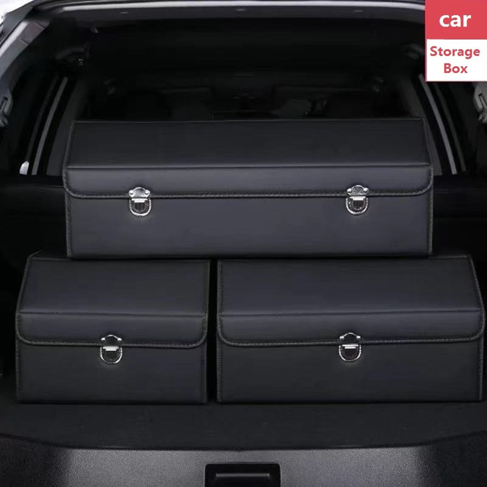 Car trunk storage box, high-grade leather material, foldable car ...