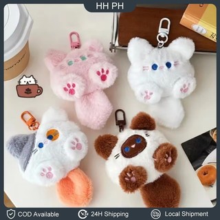 Plush Long Tail Cat Keychain Pendant Cute Soft Plush Toy Doll Backpack ...