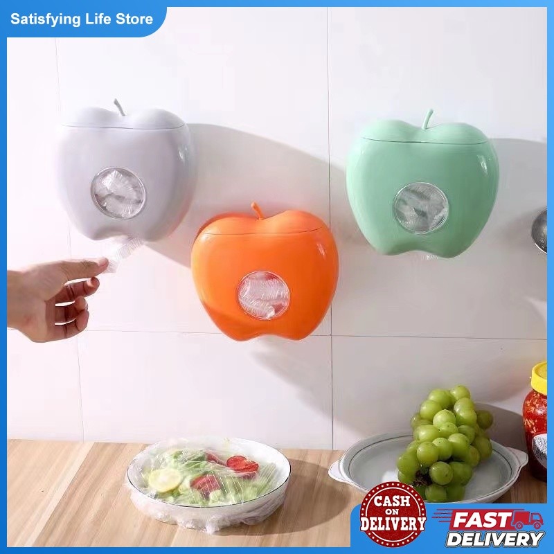 Kitchen Plastic Dispenser Organizer Plastic Wrap Storage Box Wall ...