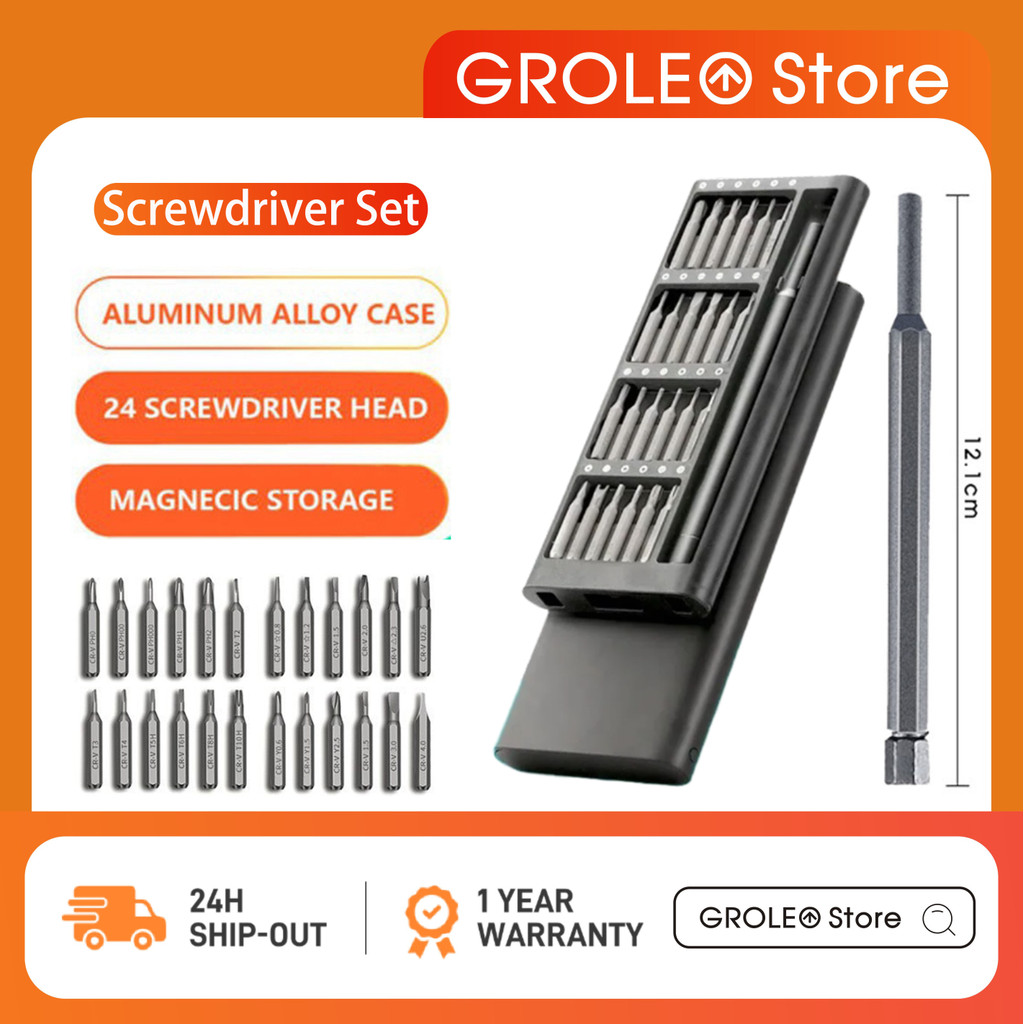 GROLEO Screwdriver Set driver set magnetic screw driver set 24 in 1 ...