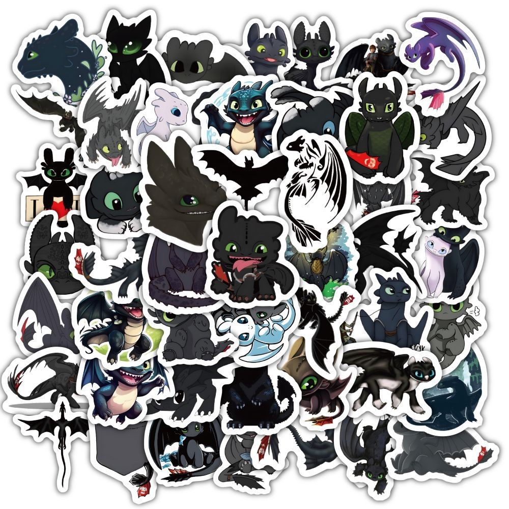 Toothless Diy Stickers 60pcs How To Train Your Dragon Handbook ...