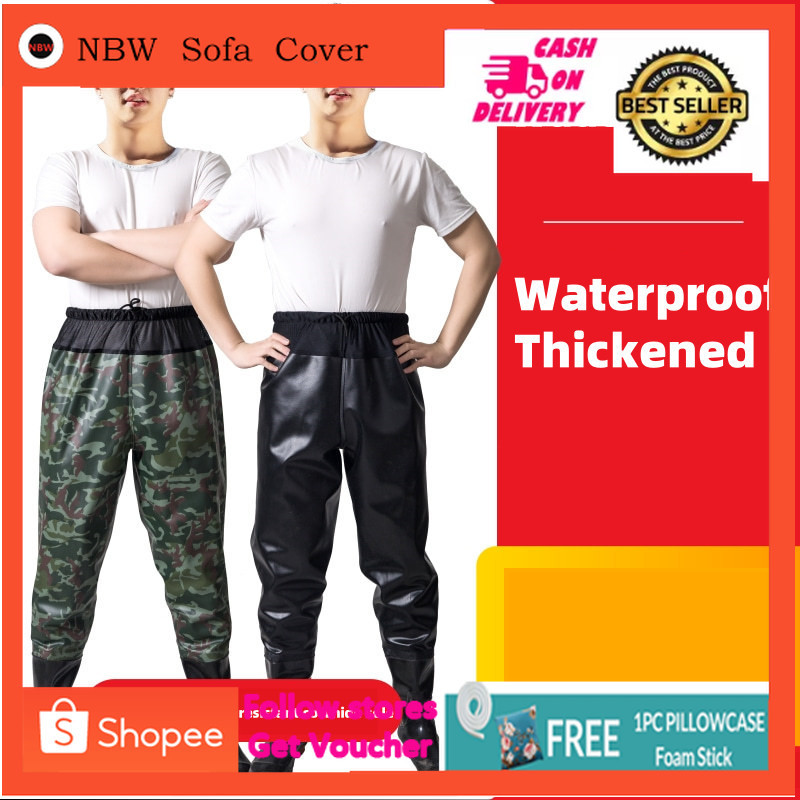Thickened Waterproof Overalls with Rain Boots Half-Body Waterproof ...