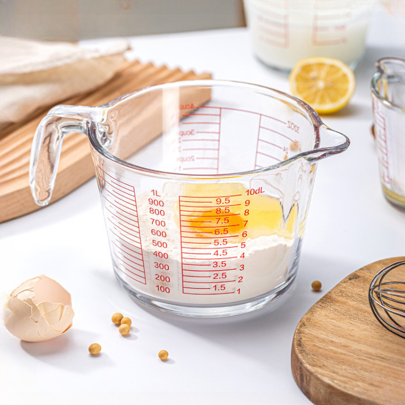 Glass Measuring Cup 500/1000ml High Borosilicate Liquid Scale ...