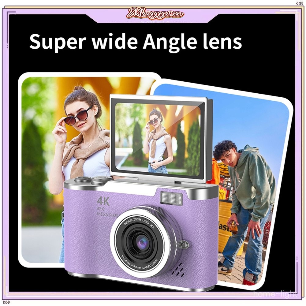4K Digital Photography Camera CCD 8X Zoom 4800W Pixels AF Autofocus Vlog Video Recorder 180 ...