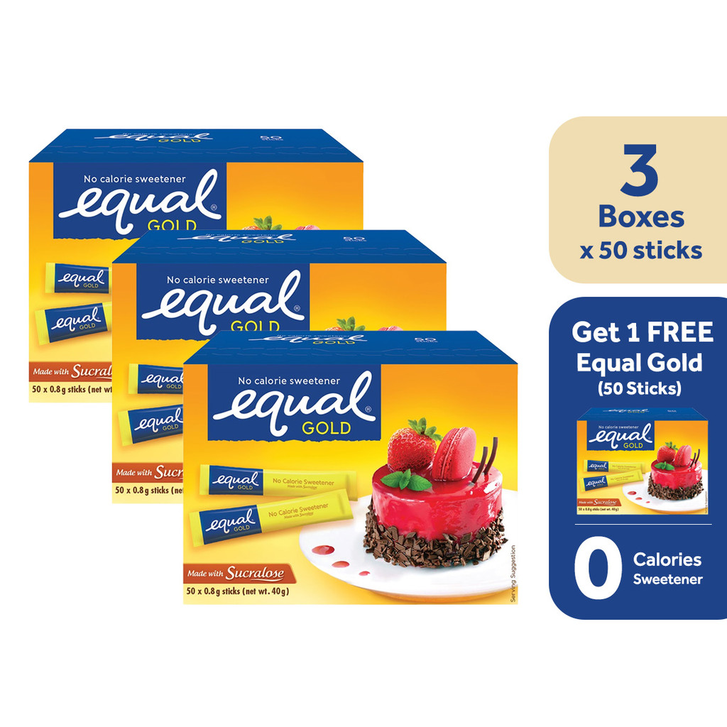 [B3G1] Buy 3 Boxes of Equal Gold Zero Calorie Sweetner 50 Sticks, Get ...