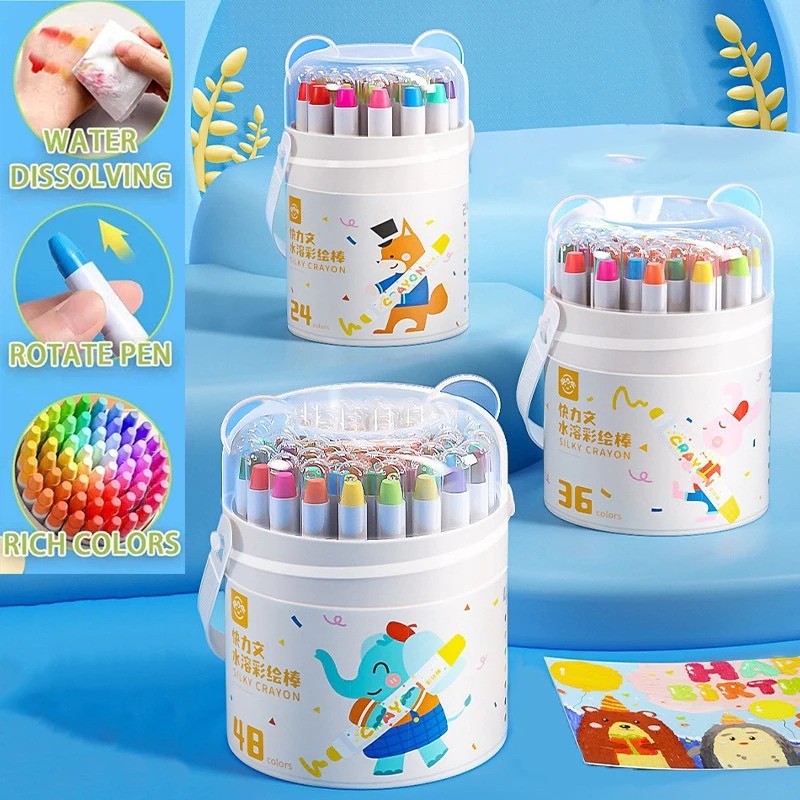KAYDEN STORE Kuailiwen Washable silky crayon / rotating crayon ...