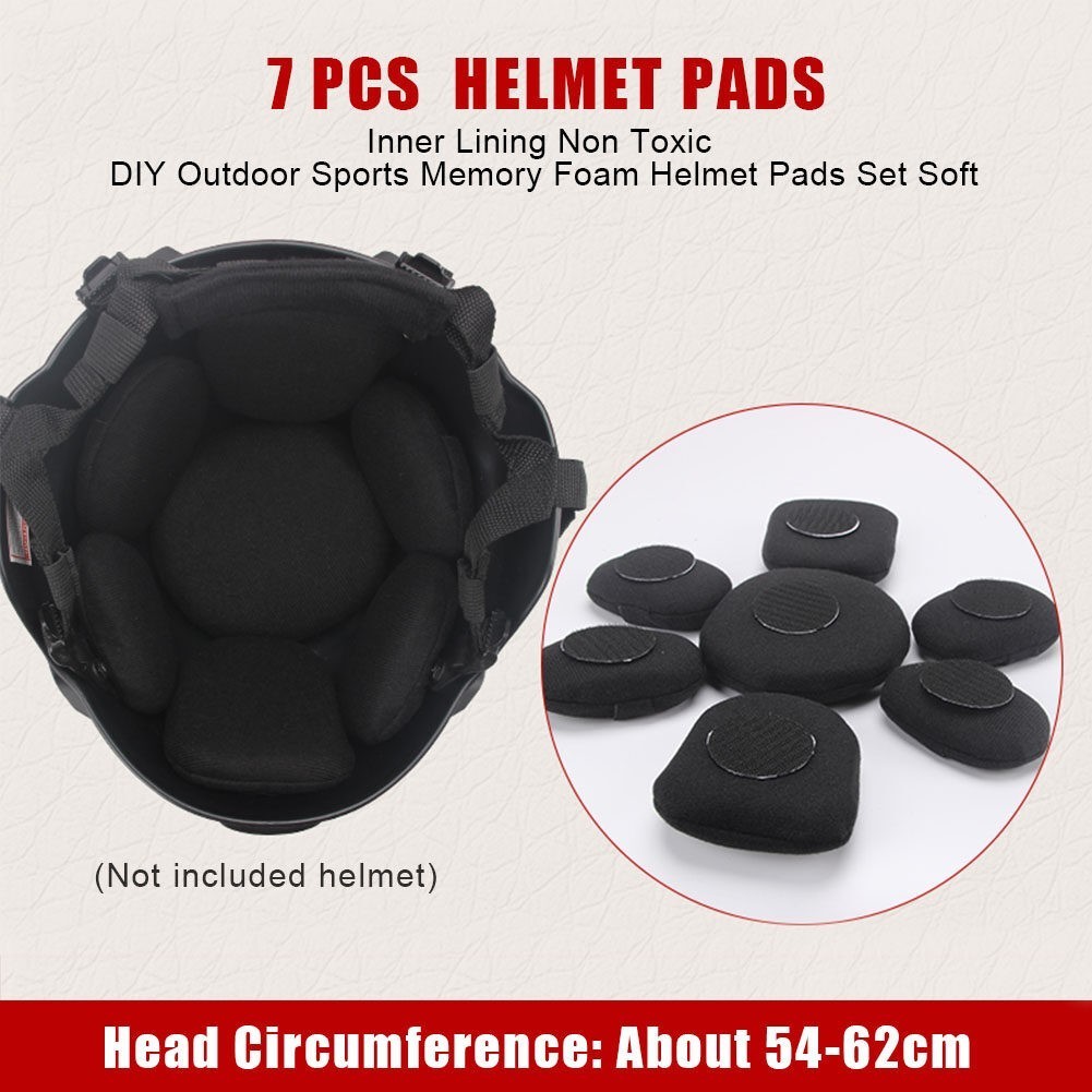 【ONCE+】7pcs Soft Protective Shockproof Inner Lining Memory Foam Helmet ...