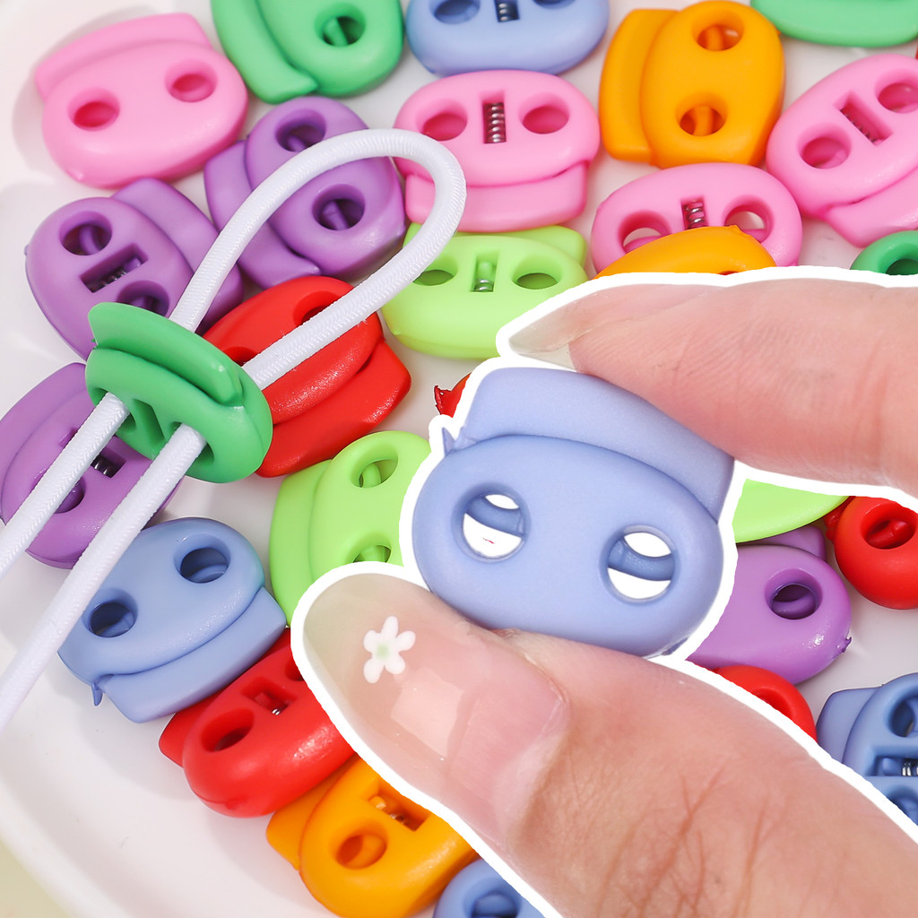 Two Hole Plastic Stopper Cord Lock - Multi-purpose DIY Spring Buttons ...