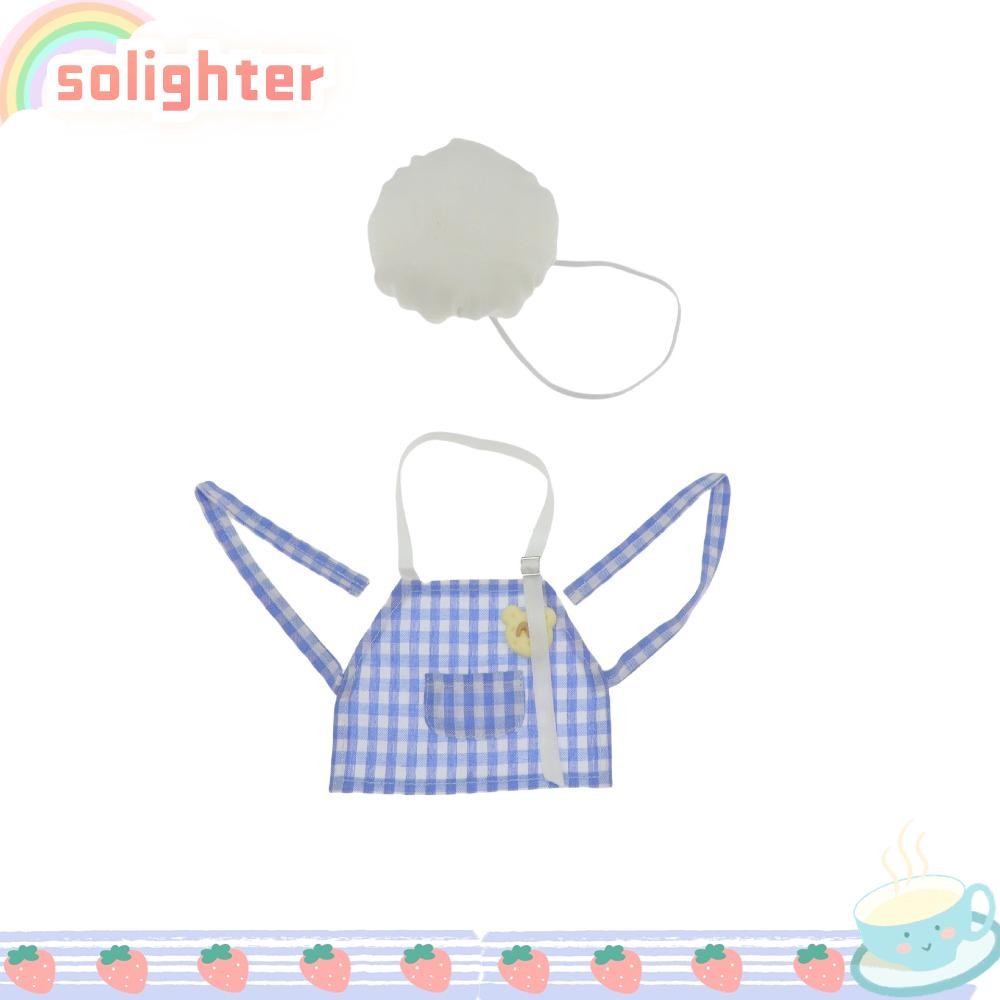 SOLIGHTER 17cm Labubu Chef's Uniform, Lovely Plaid Labubu Apron Hat ...
