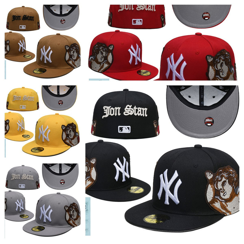 Yankees.. Cap Fitted Hat Baseball Cap Full Closed Fit Caps Flat Brim ...