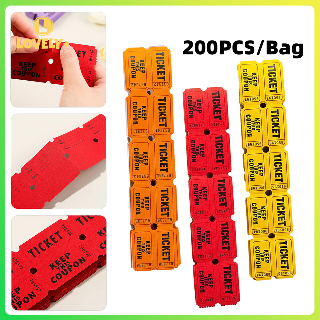 Raffle Ticket Stub Single Paper Labels Bulk Lottery Celebration Event ...