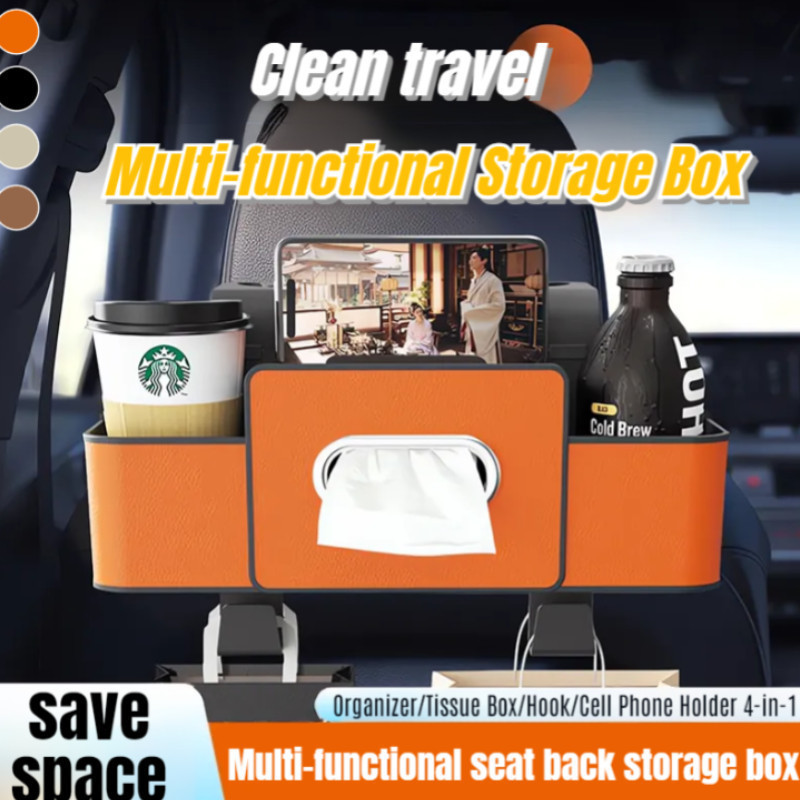 Car Seat Storage Box Multi-Function Rear Backrest Organizer Large ...