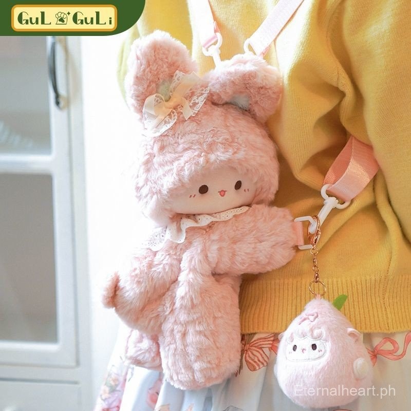 Guli Guli Pink Bunny Lying Bag Crossbody Bag Cute Backpack Plush Doll ...