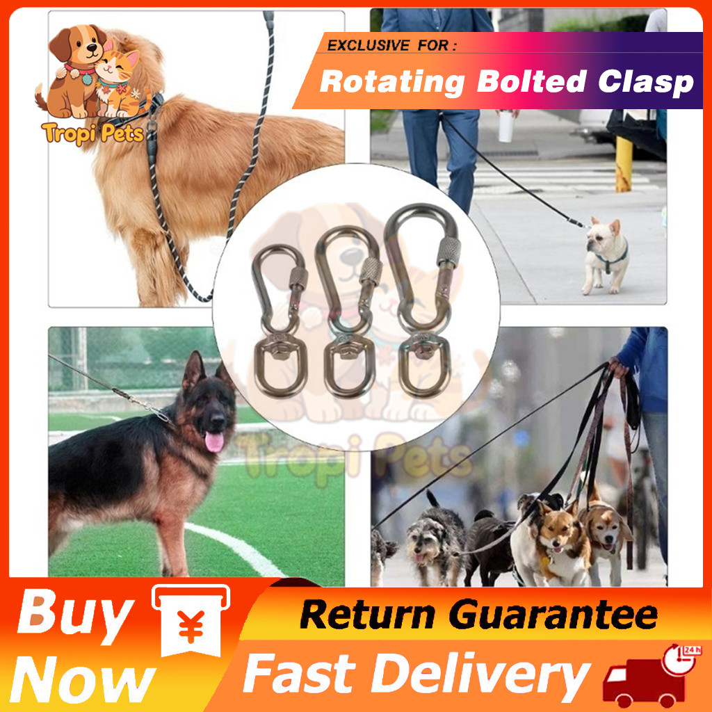 Rotating Bolted Clasp Pet Safety Snap Hook Collar Buckles for Dogs Cats ...