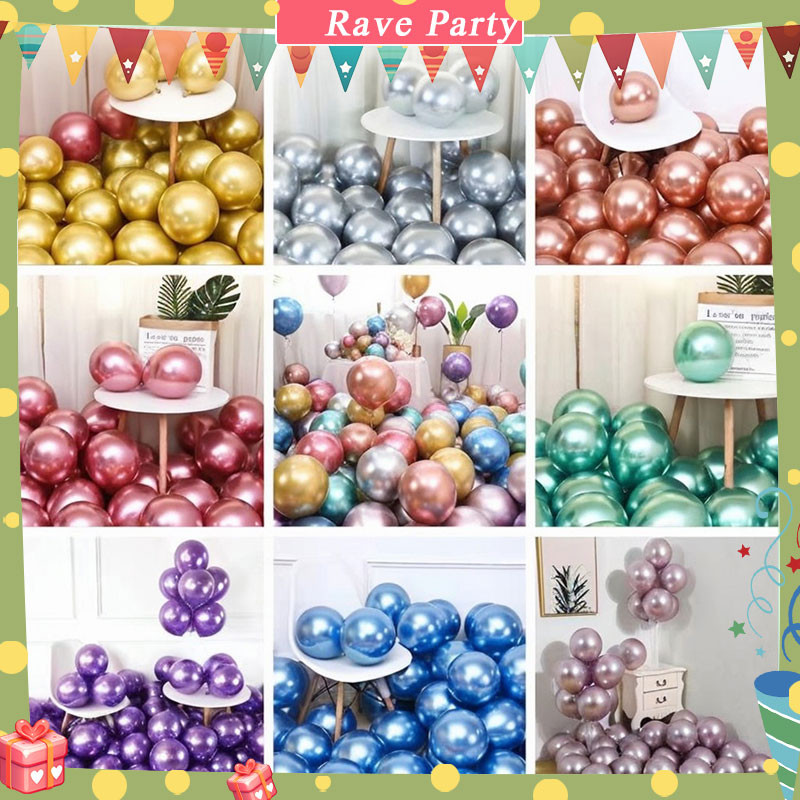 50PCS Chrome 10" Metallic latex Balloons birthday decor Party ballon ...