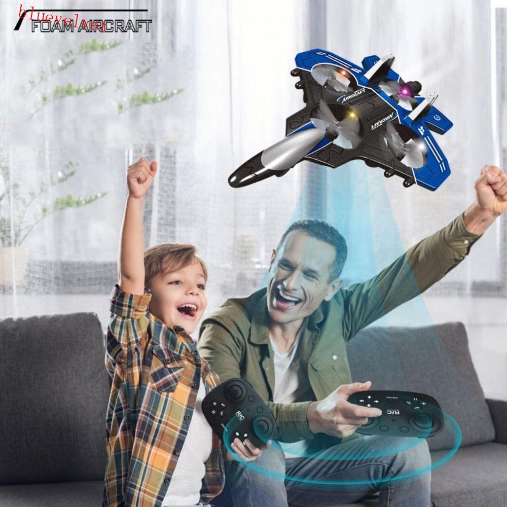BLUEVELVET Remote Control Foam Fighter, EPP Foam RC Drones Glider Flying Helicopter Toy, Mini ...