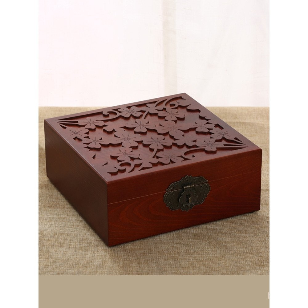 Solid Wood Storage Box Pinewood Vintage Lockable Wooden Box Small ...