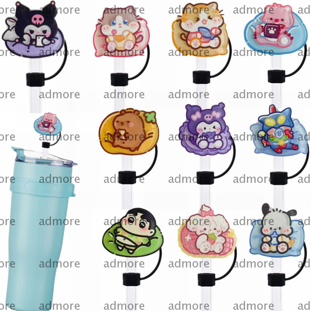 ADMORE Acrylic Straw Plug, Cartoon Cute Sanrio Drinking Straw Dust Cap ...